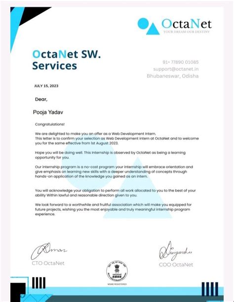 pooja yadav on linkedin octanet internship newbeginnings