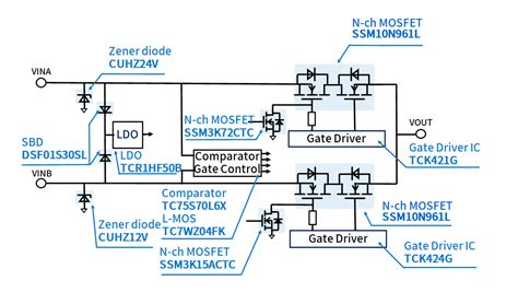Power Multiplexer Circuit Using Common Drain Mosfet Toshiba Electronic Devices And Storage
