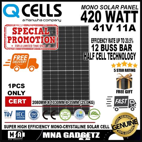 Free Shipping Qcells 420w 42v Monocrystalline Q Cells Duo G8 Solar