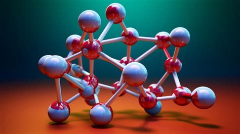 3d Molecular Structure Visualization In Blue Tones Premium Ai