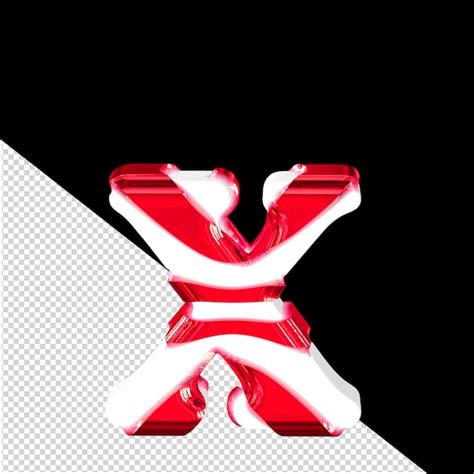 Premium Psd White 3d Symbol With Thick Red Straps Letter X
