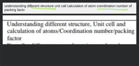 Understanding Different Structure Unit Cell And Calculation Of Atomscoo