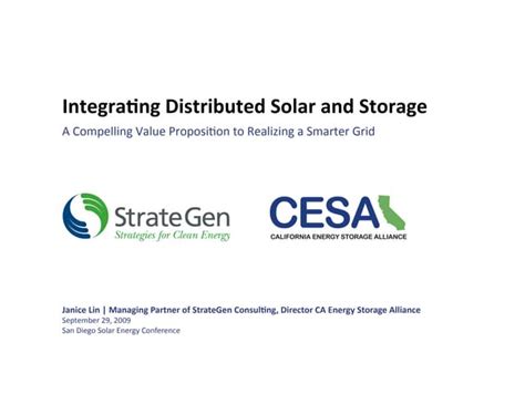 Integrated Distributed Solar And Storage Pdf