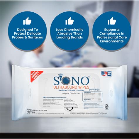 Ultrasound Disinfecting Wipes Veterinary And Healthcare Safe Sono