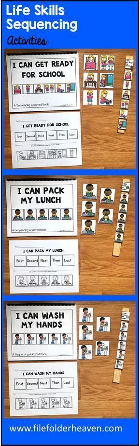These Life Skills Sequencing Activities Include 5 Adapted Books 5 Accompanying Worksheets And