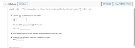 solved let y t 11 1−e−10t in this question you will show