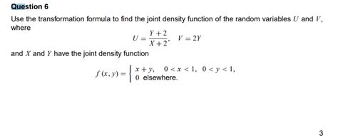Solved Question Use The Transformation Formula To Find The Chegg