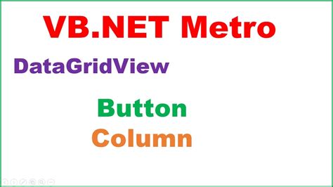 Vbnet Metro Ep04 Datagridview Button Columns Youtube
