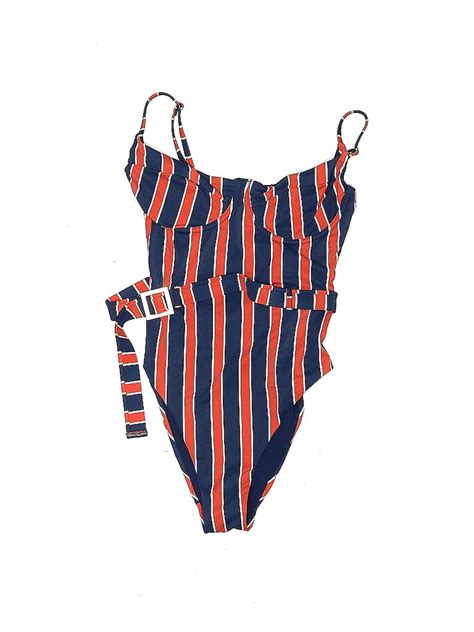 Weworewhat Stripes Red Blue One Piece Swimsuit Size M 69 Off Thredup