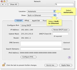 IT Documentation TCP IP Configuration For MAC OS