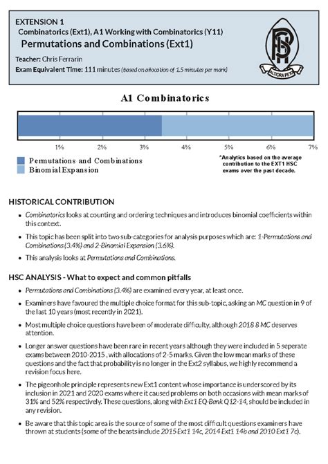 X Hsc Qs Combinatorics Extension 1 Combinatorics Ext1 A1