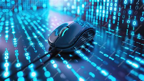 Premium Photo Binary Code Background Binary Code Computer Mouse On