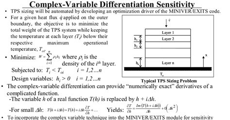 various consequences tps sizing with complex step method