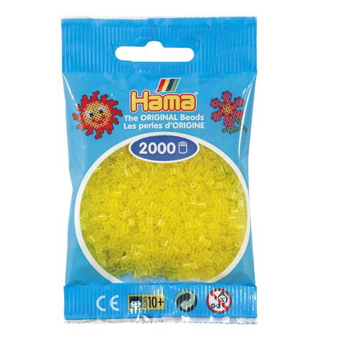 Rörpärlor Mini 2000 Trans Gul Hama Eko