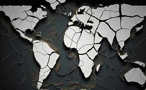 Premium Ai Image Earth Planet Global Map Earthquake Cracked On Many