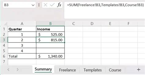 How To Sum Multiple Tabs In Excel Add Data Across Sheets