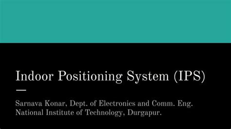 Indoor Positioning System Ppt