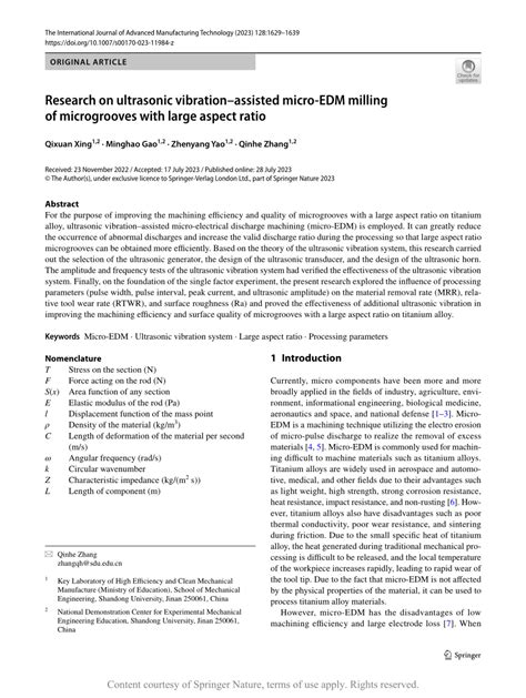 Research On Ultrasonic Vibration Assisted Micro Edm Milling Of Microgrooves With Large Aspect Ratio