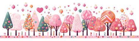 Forest With Trees Made Of Candy And Sweets Vector Isolated Illustration Stock Vector
