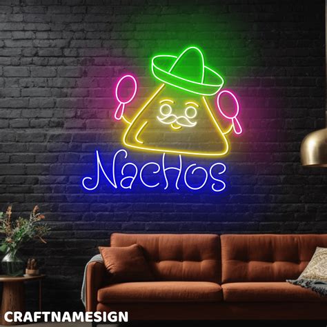 Craftnamesign Nachos Neon Light Artwork For Mexican Food Store