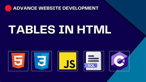 Mastering Tables In HTML YouTube