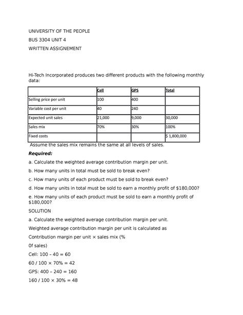 Unit 4 Wa Bus 3304 Written Assignments Unit Tutorial Bus 3304