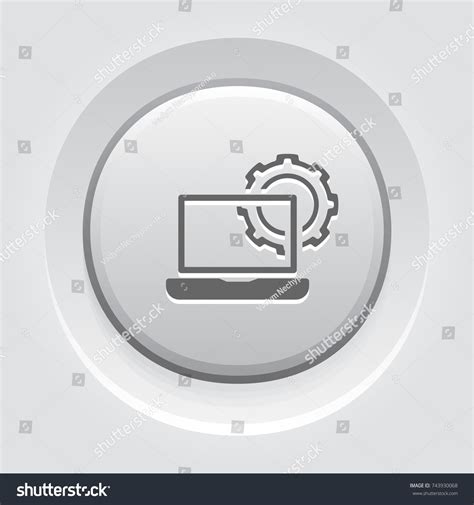 Computer Engineering Icon Gear Laptop Development Stock Vector Royalty Free 743930068