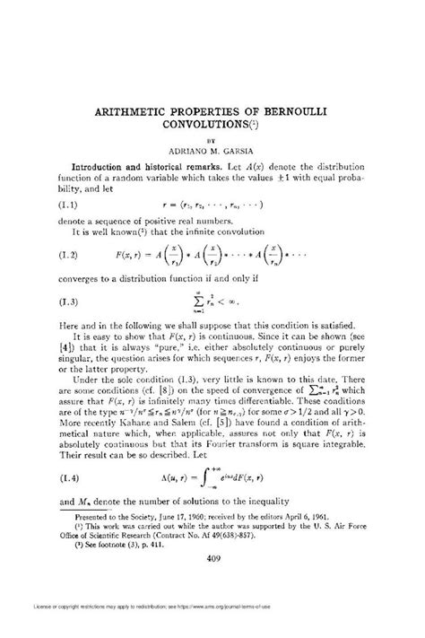 Pdf Arithmetic Properties Of Bernoulli Convolutionsthe Real