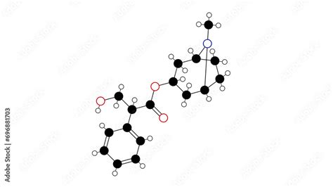 Atropine Molecule Structural Chemical Formula Ball And Stick Model