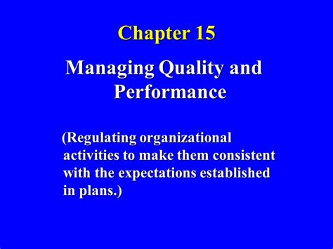 Managing Quality And Performance Ppt Video Online Download