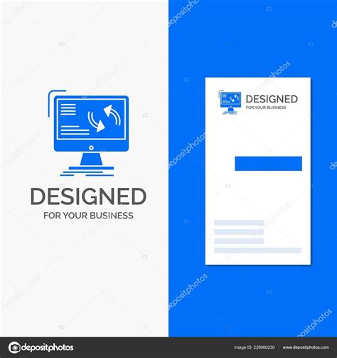 Business Logo Synchronization Sync Information Data Computer Vertical Blue Business Stock Vector