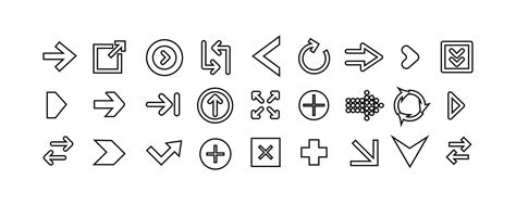 Arrows Set Icon Vector Line Style Arrows Set Collection 24887606 Vector Art At Vecteezy