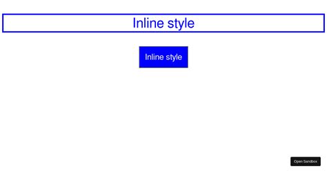 Inline Styles Codesandbox