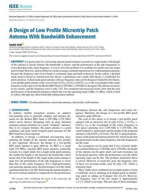 a design of low profile microstrip patch antenna with bandwidth