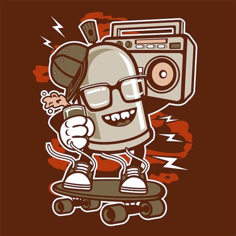 만화 캐릭터 스티커 프리미엄 벡터