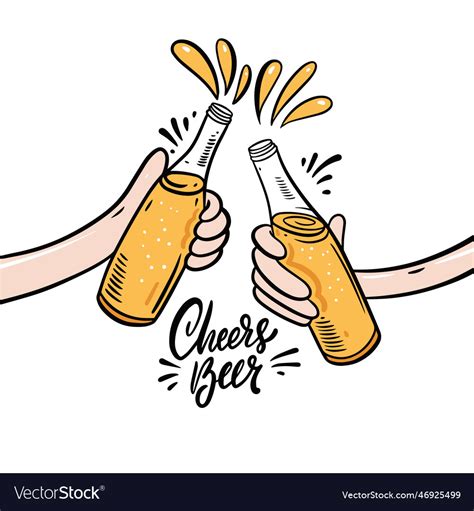 Cheers Beer Colorful Royalty Free Vector Image