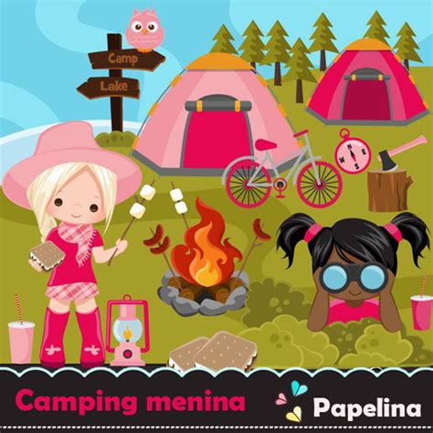 Kit Digital Acampamento Menina Elo7 Produtos Especiais