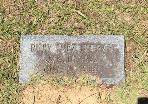 Ruby Inez Ingram 1922 1924 Mémorial Find A Grave