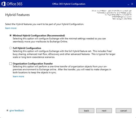 Hybrid Organization Configuration Transfer Microsoft Community Hub