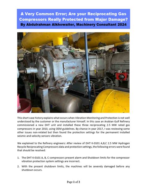 Are Your Reciprocating Gas Compressors Really Protected Pdf Energy Technology Gases