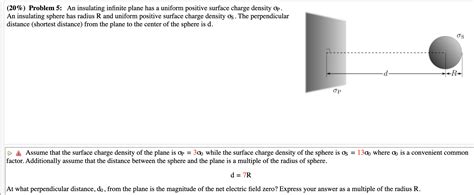 20 Problem 5 An Insulating Infinite Plane Has A Uniform Positive Surface Charge Density σp