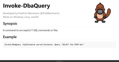 Dbatools Docs Invoke Dbaquery