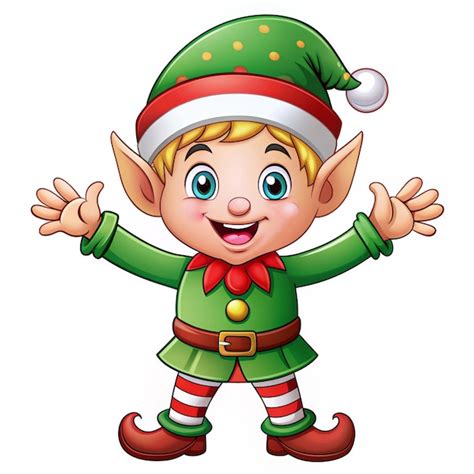 Happy Christmas Elf Cartoon Premium Ai Generated Image