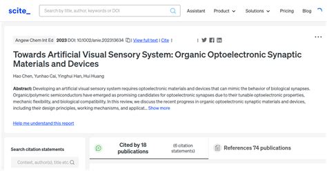 Towards Artificial Visual Sensory System Organic Optoelectronic Synaptic Materials And Devices