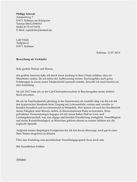 Bewerbung Lidl Muster