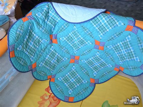 Шьем лоскутное детское одеяло по шаблону Двойные свадебные кольца