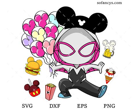 Spider Gwen Mouse Head Balloon Svg Dxf Eps Png Cut Files