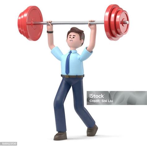 아시아 남자 펠릭소가 역기를 들고 흰색 배경에 렌더링하는 3d 그림3d 가공의 인물에 대한 스톡 사진 및 기타 이미지 가공의 인물 강철 개념 Istock