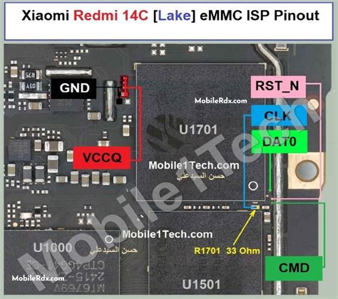 Xiaomi Redmi 14c Emmc Isp Pinout Test Point