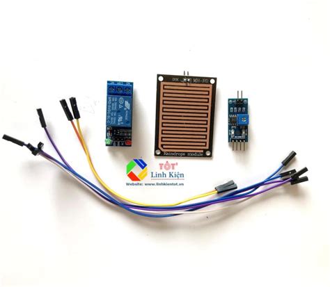 Bộ Mạch Cảm Biến Phát Hiện Mưa điều Khiển Rơ Le Relay 5v Cho Học Tập